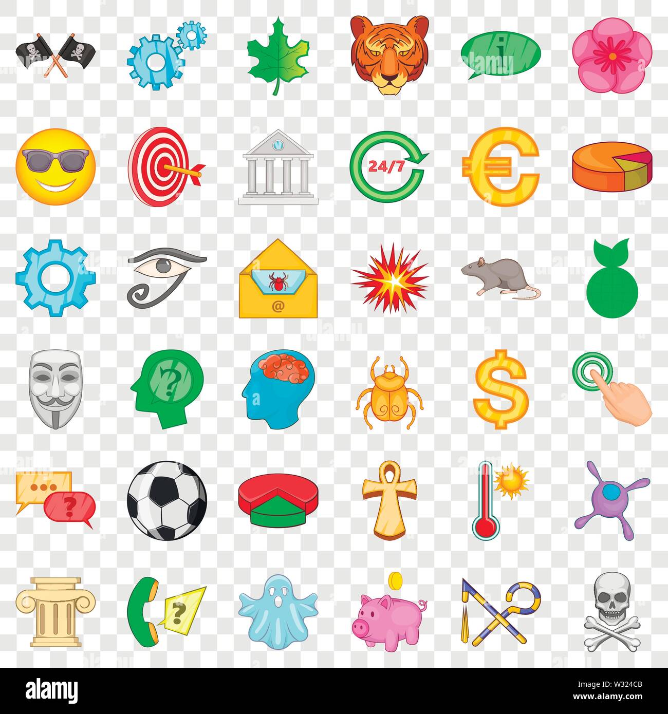 Ghost icons set, cartoon style Stock Vector Image & Art - Alamy