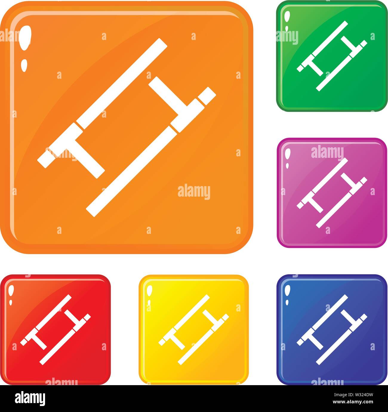Tonfa icons set vector color Stock Vector Image & Art - Alamy