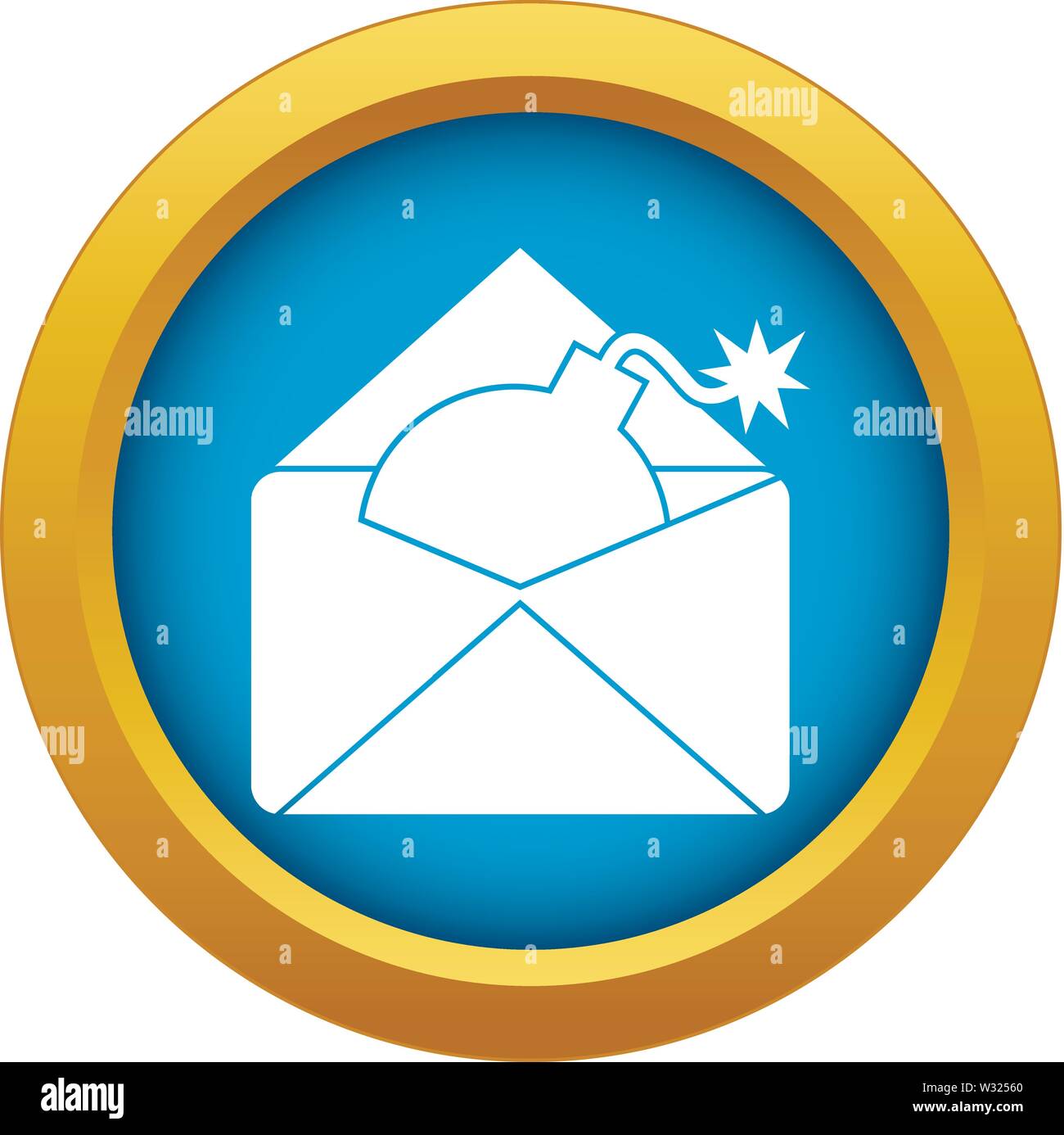 Envelope with bomb icon blue vector isolated Stock Vector Image & Art ...