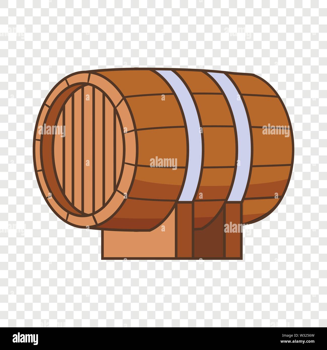 Horizontal wooden barrel icon, cartoon style Stock Vector Image & Art ...
