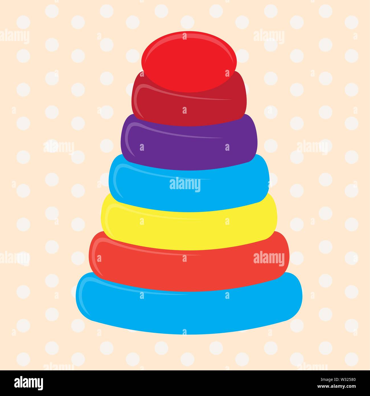 Isolated baby pyramid toy over a textured background - Vector Stock ...