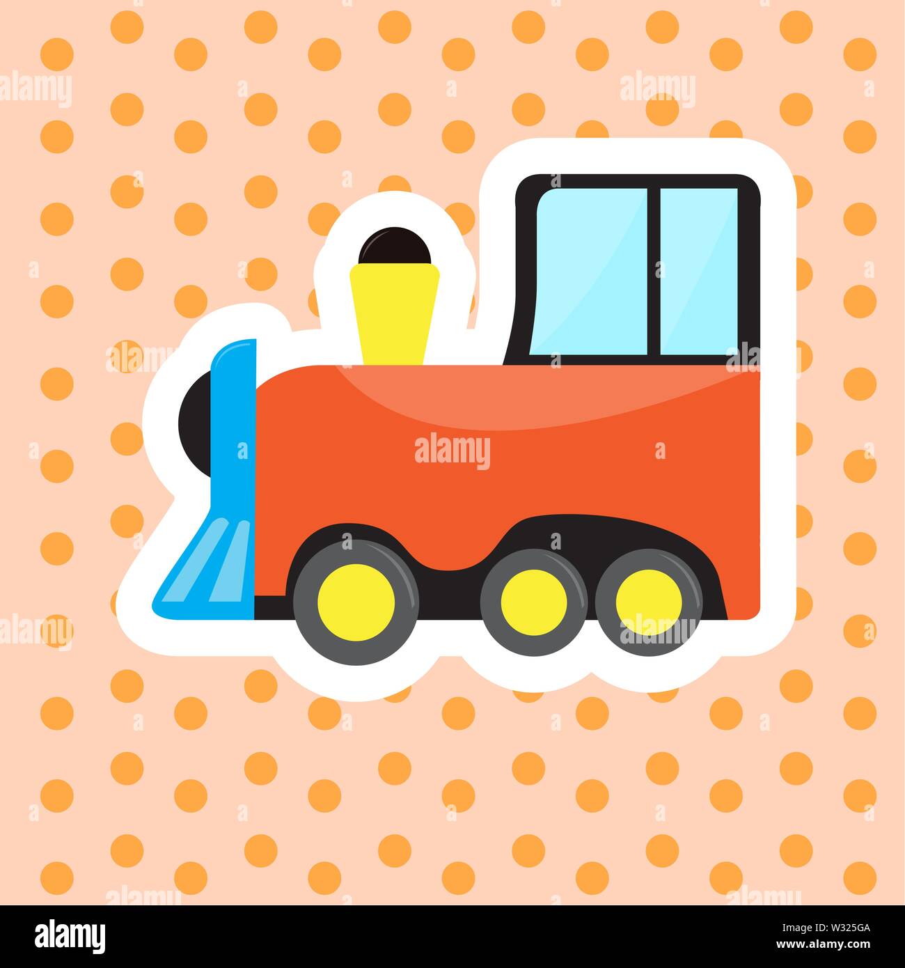 Isolated cute train toy over a textured background - Vector Stock ...