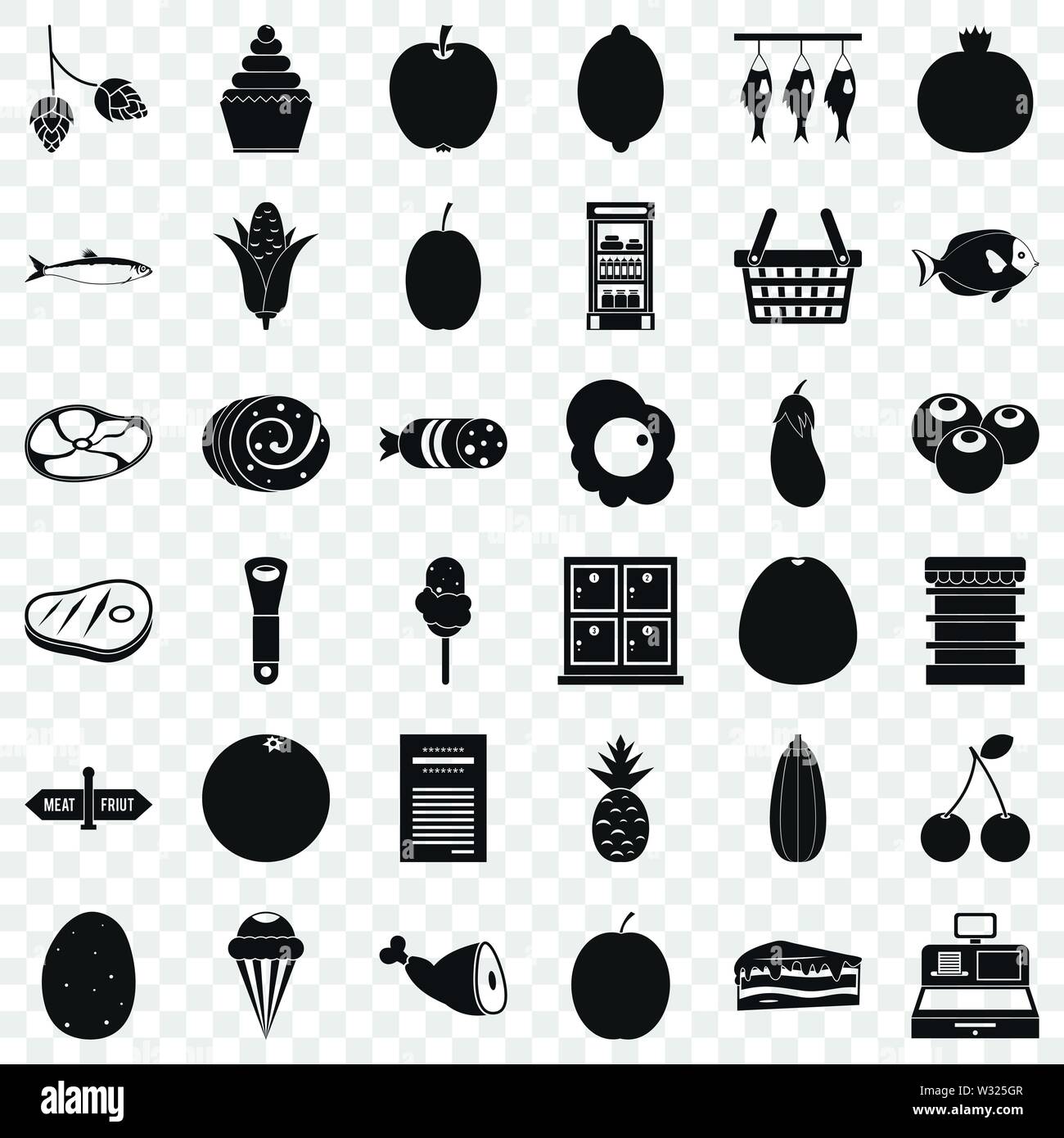 Grocery icons set, simple style Stock Vector Image & Art - Alamy