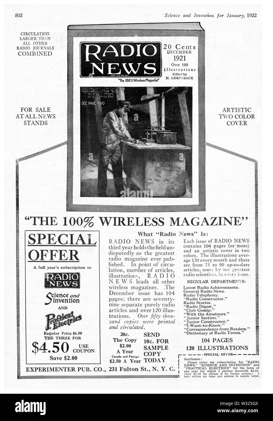 Science and Invention Jan 1922 pg802 Stock Photo - Alamy