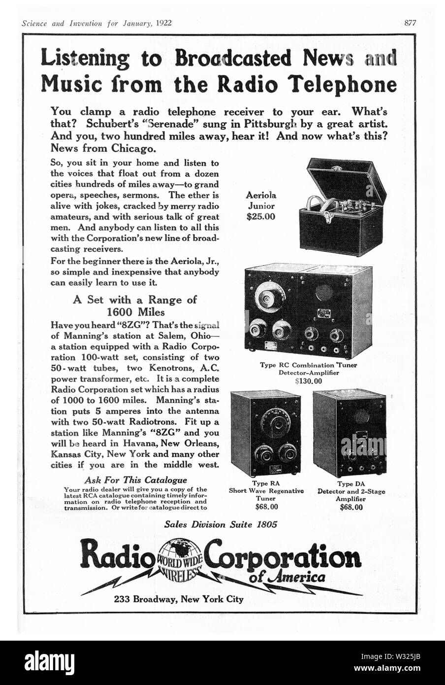 Science and Invention Jan 1922 pg877 Stock Photo - Alamy