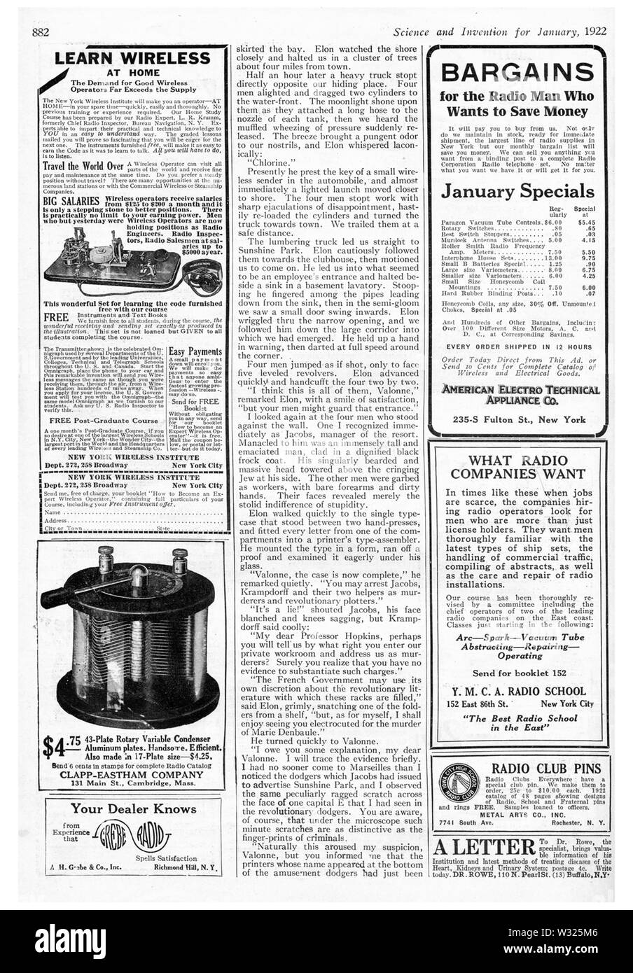 Science and Invention Jan 1922 pg882 Stock Photo - Alamy