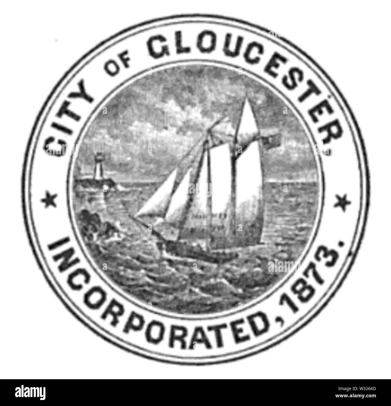 Seal of Gloucester, Massachusetts (1882 Stock Photo - Alamy