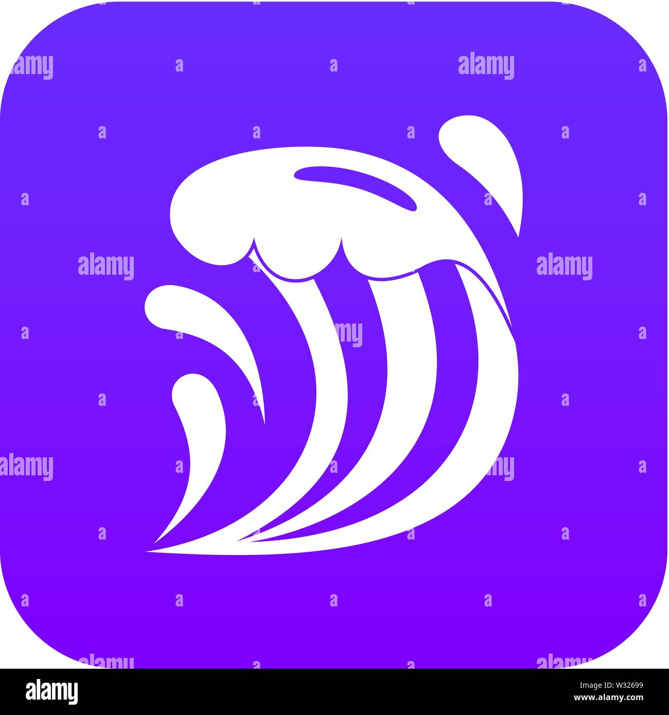 Wave icon digital purple Stock Vector Image & Art - Alamy