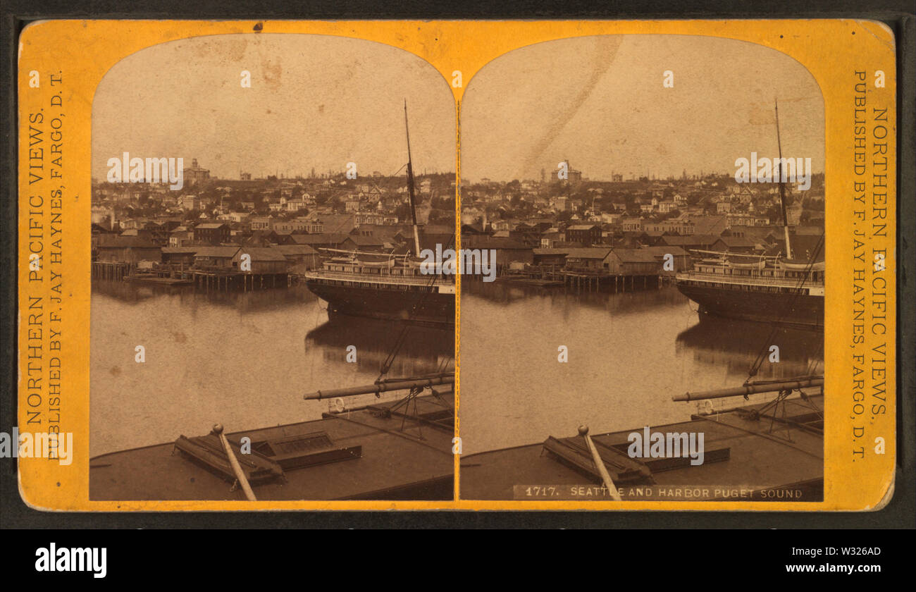 Seattle and harbor, Puget Sound, by Haynes, F Jay (Frank Jay), 1853 ...