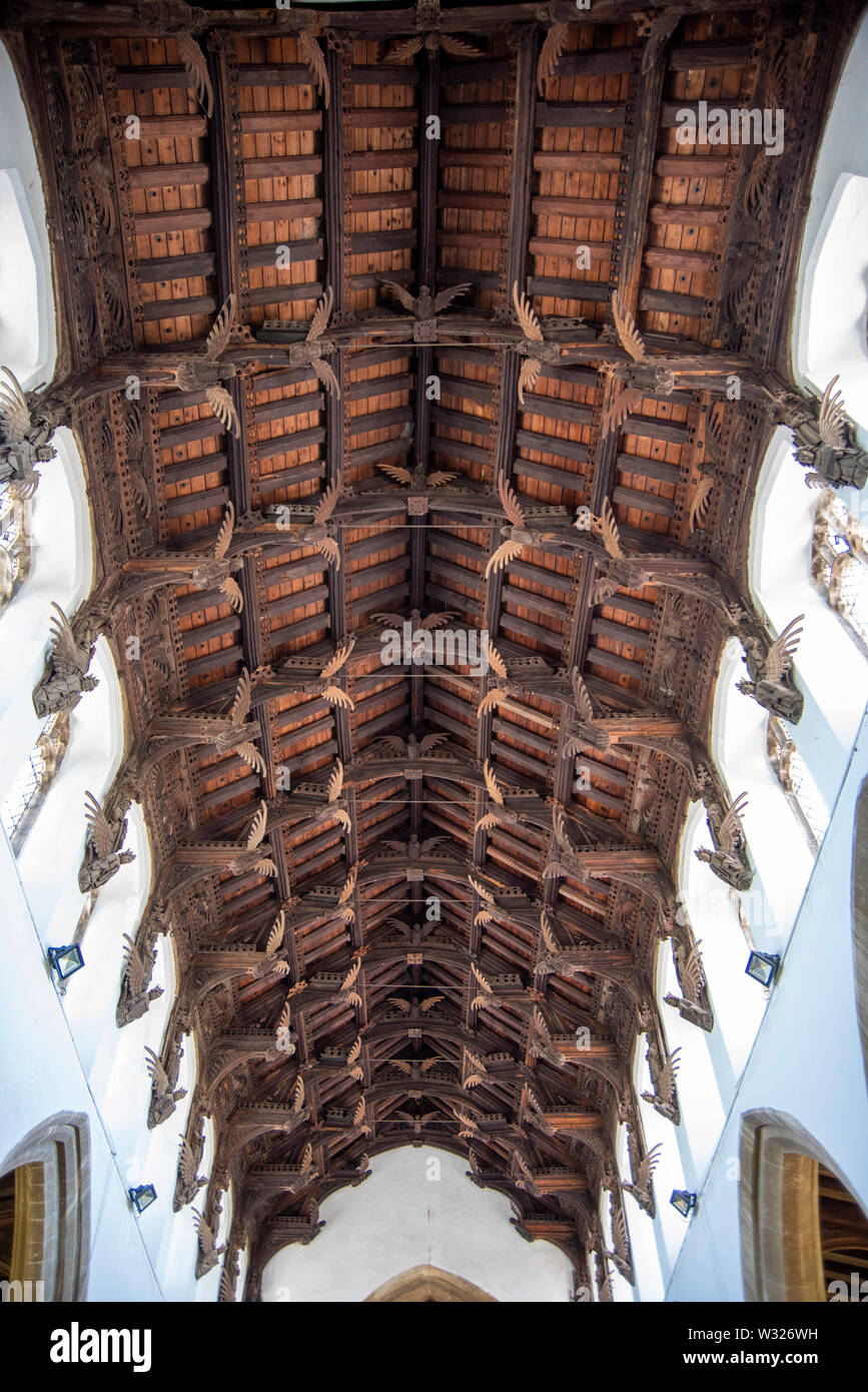 Wooden church roof angels hi-res stock photography and images - Alamy
