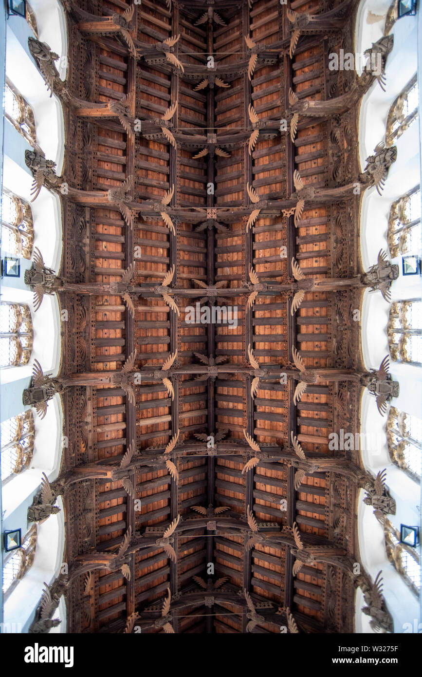 Angel roof of St Wendreda's church, March Stock Photo - Alamy