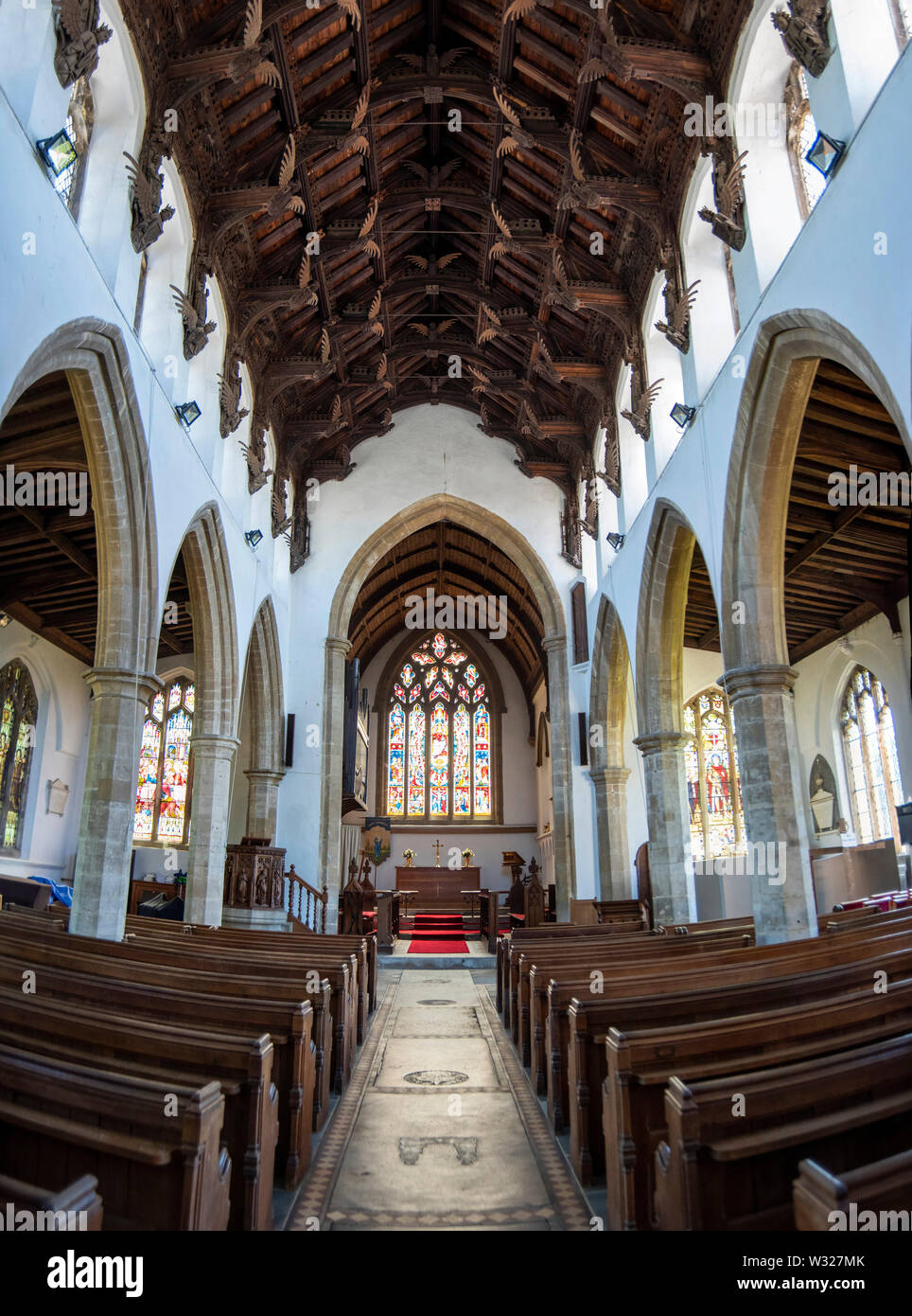 Interior of St Wendreda's church, March Stock Photo - Alamy