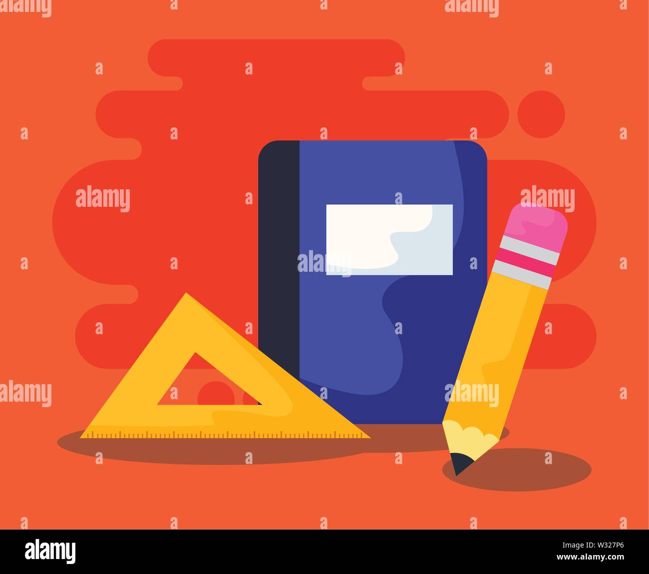 textbook school with ruler and pencil vector illustration design Stock ...
