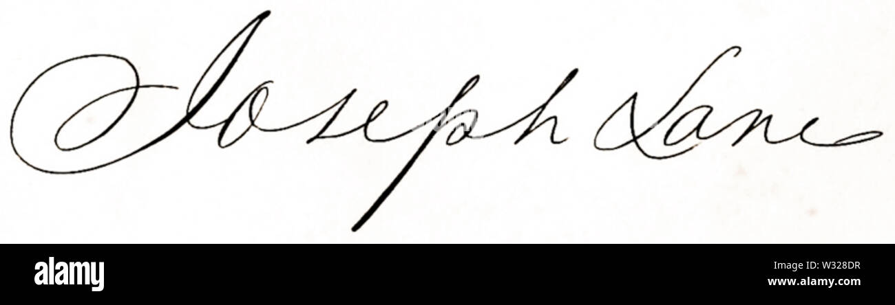 Signature of General Joseph Lane Stock Photo - Alamy