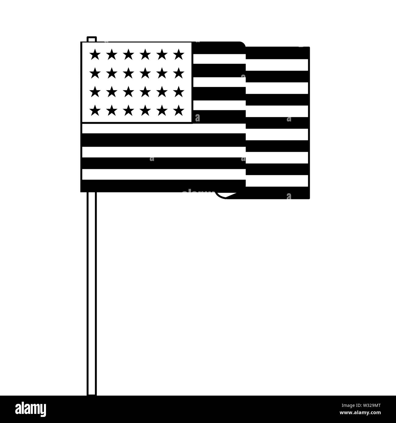 united state of american flag in stick vector illustration design Stock ...