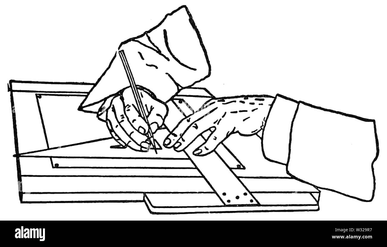 Smd d019 drawing vertical lines by the use of t square and triangle ...