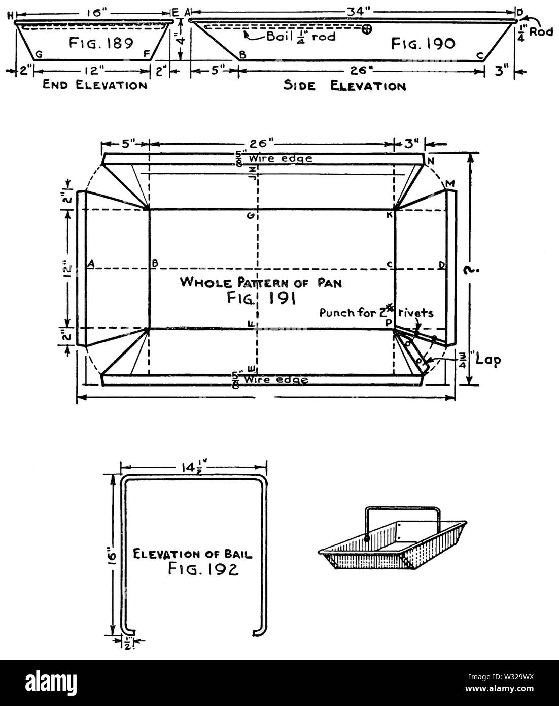 Smd d155 rectangular flaring pan Stock Photo - Alamy