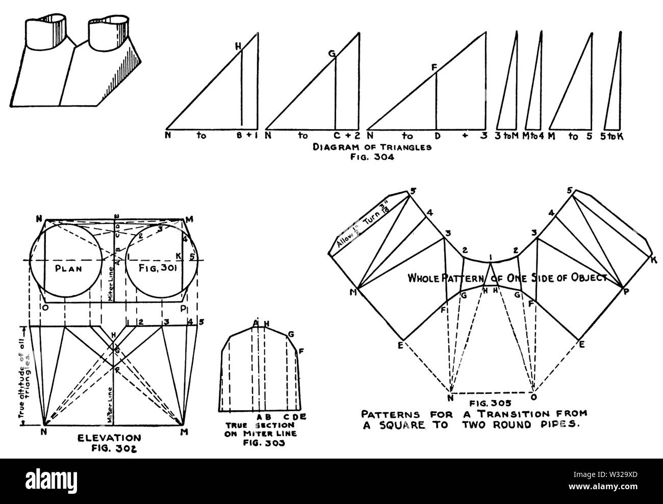 Smd d225 square to round split header Stock Photo - Alamy