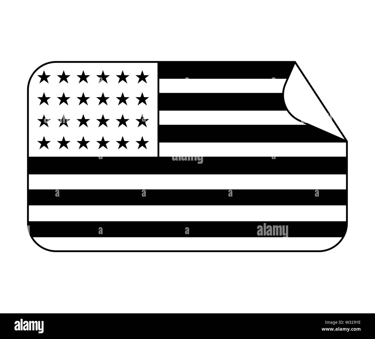 united state of american flag in rectangle shape vector illustration ...