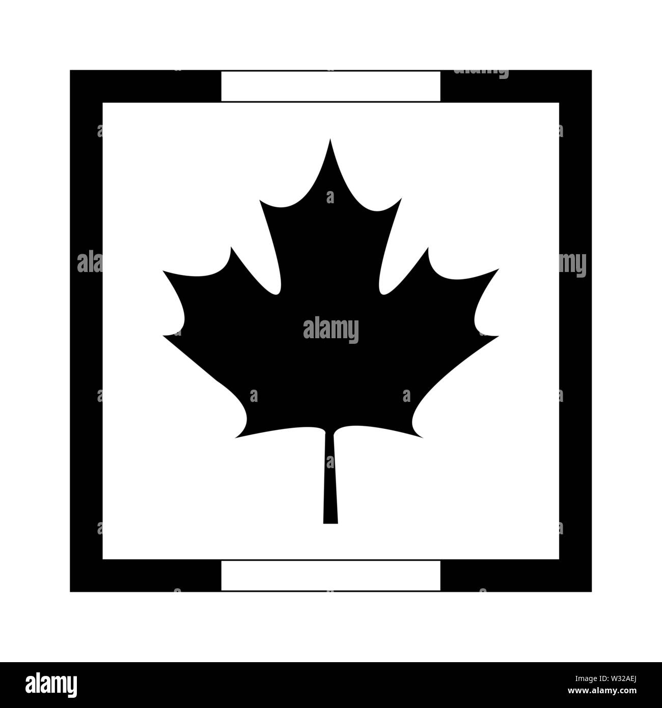 maple leaf canada in frame square vector illustration design Stock ...