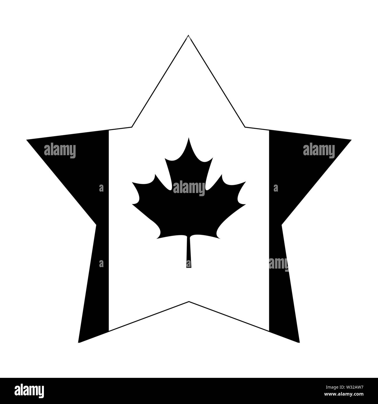 flag of canada patriotic in star shape vector illustration design Stock ...