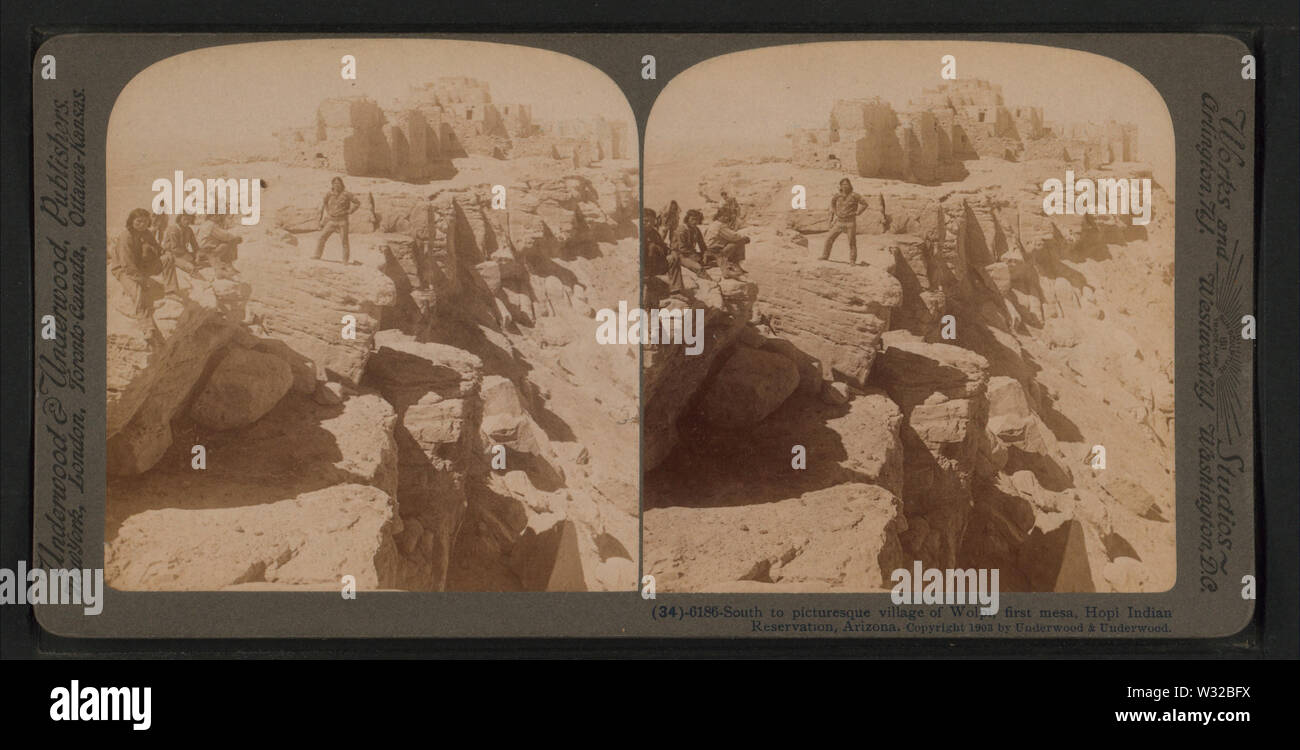 South to the picturesque village of Wolpi (Walpi), first mesa, Hopi ...