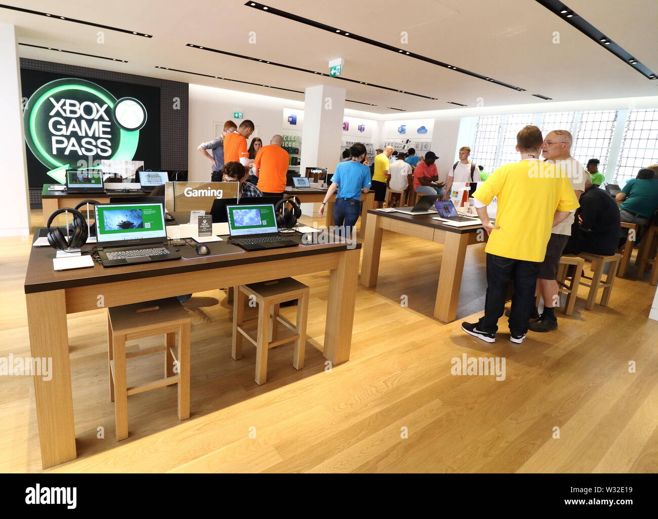 London, UK. 11th July, 2019. Customers and staff inside the New ...