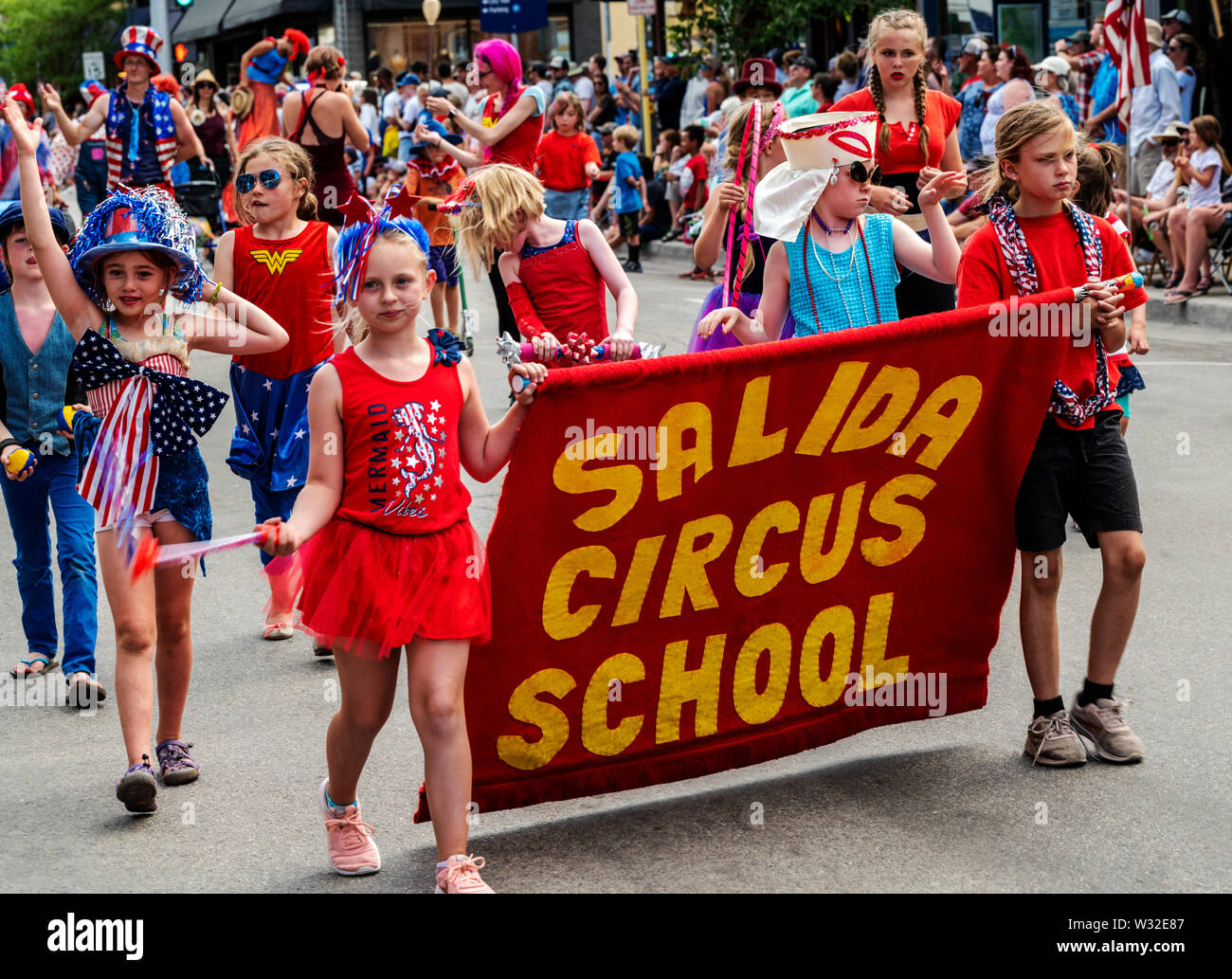 Salida Circus School marches in annual Fourth of July Parade; small ...