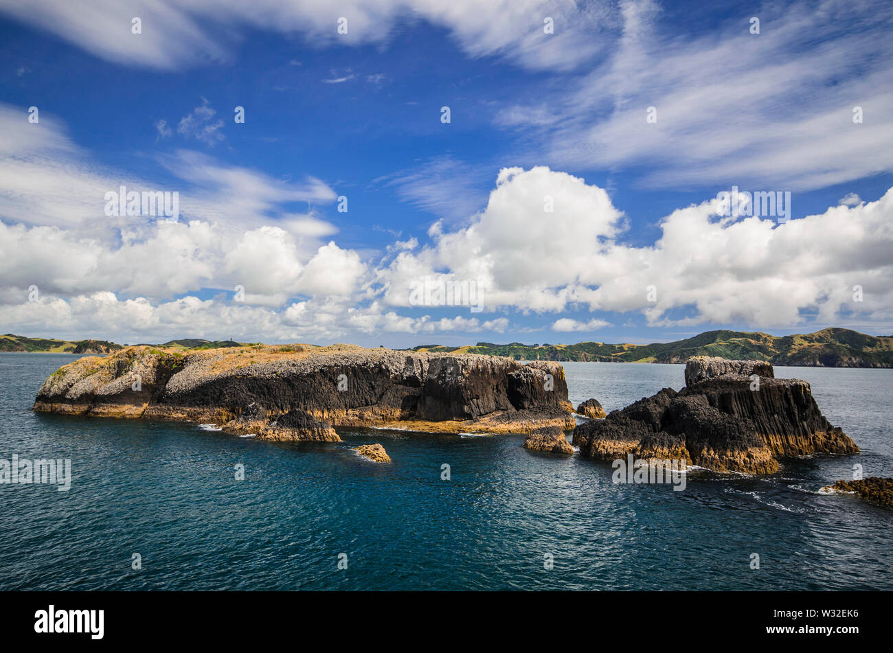 Black Rocks island - bay of islands Stock Photo - Alamy