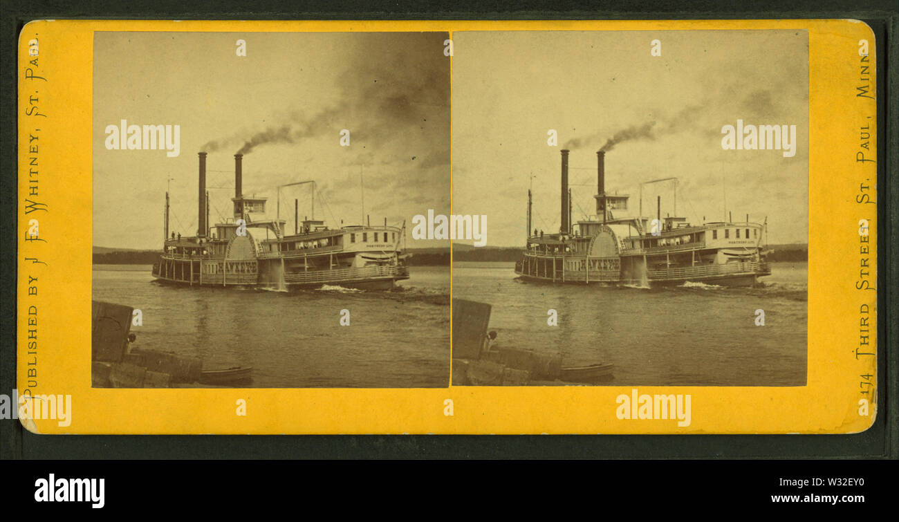 Steamer on a river, by Whitney's Gallery Stock Photo - Alamy