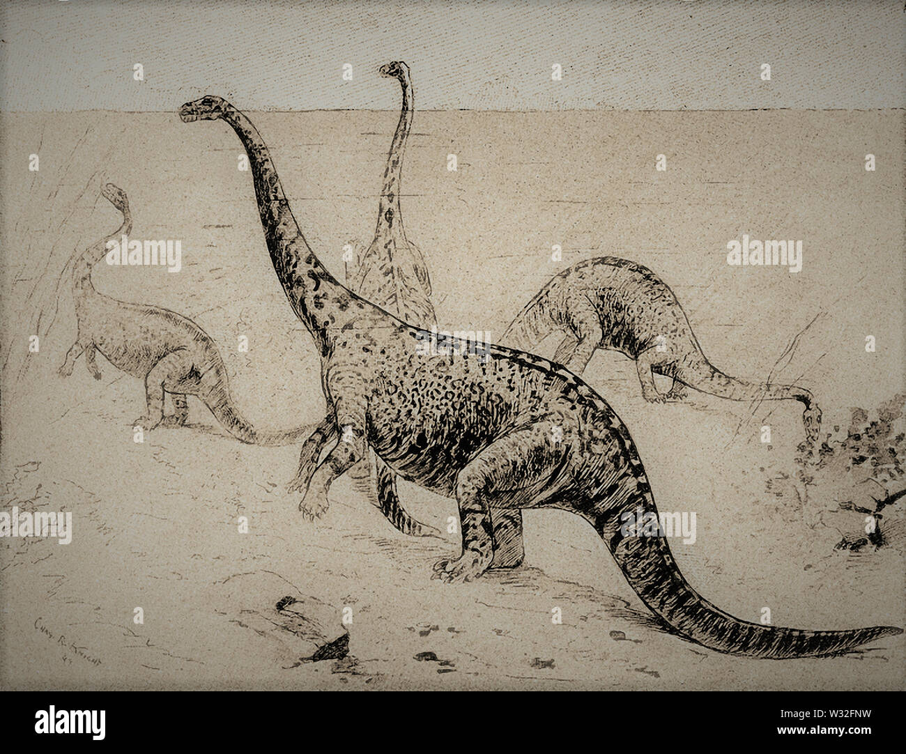 Strange Creatures of the Past - The Amphibious Dinosaur Stock Photo - Alamy