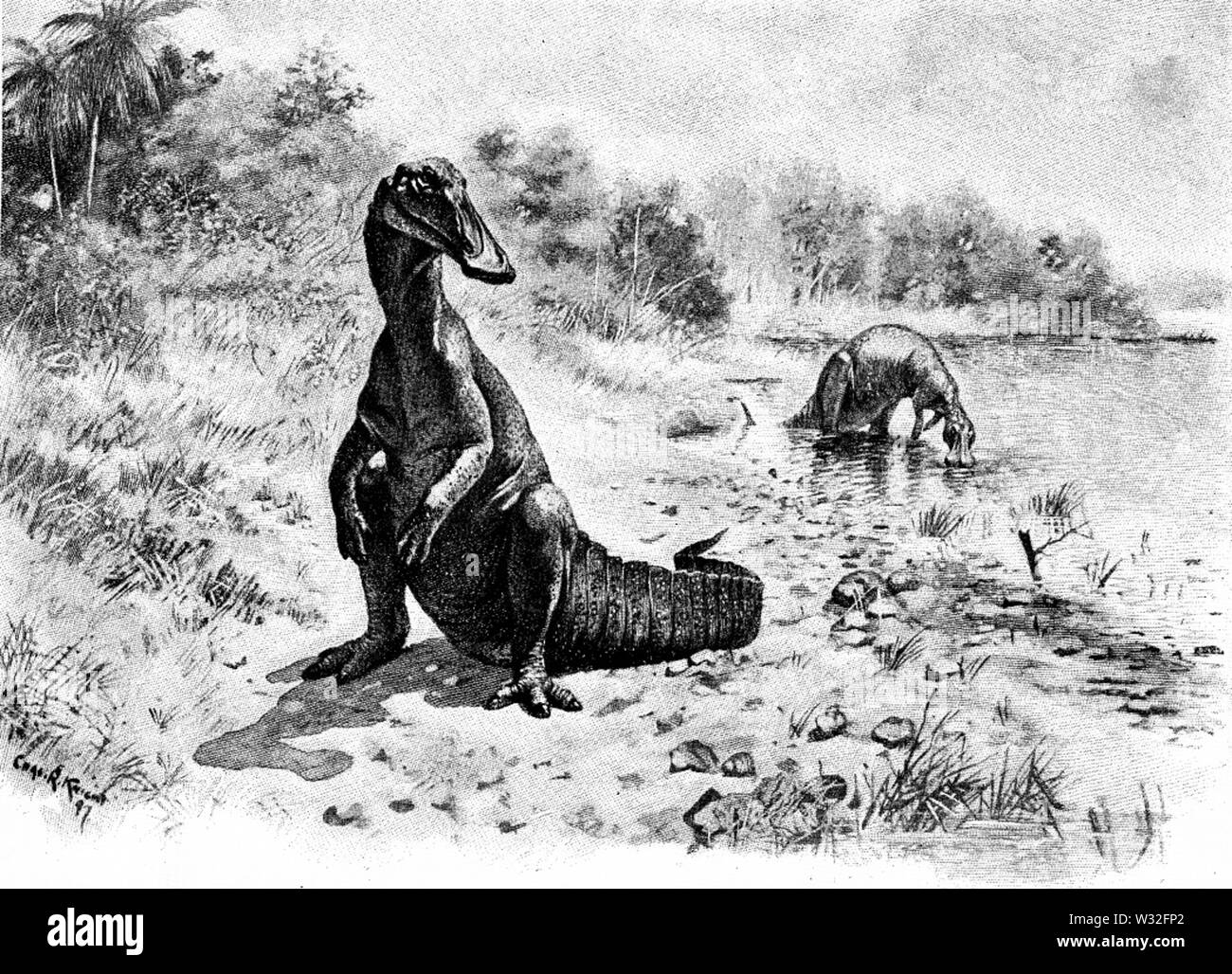 Strange Creatures of the Past - The Spoonbill Dinosaur Stock Photo - Alamy