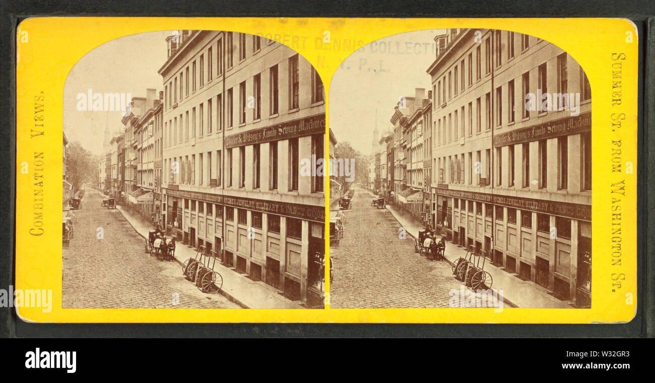 Summer Street from Washington Street, from Robert N Dennis collection ...