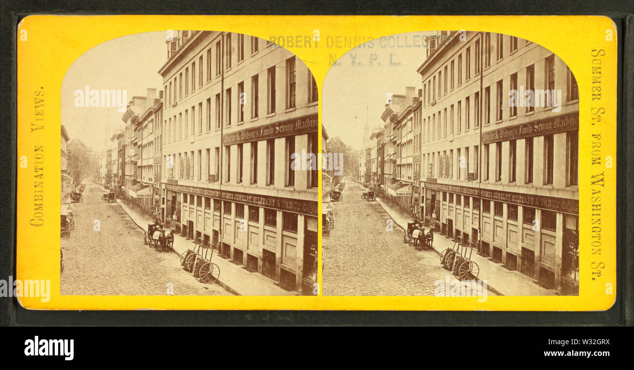 Summer Street from Washington Street, from Robert N Dennis collection ...