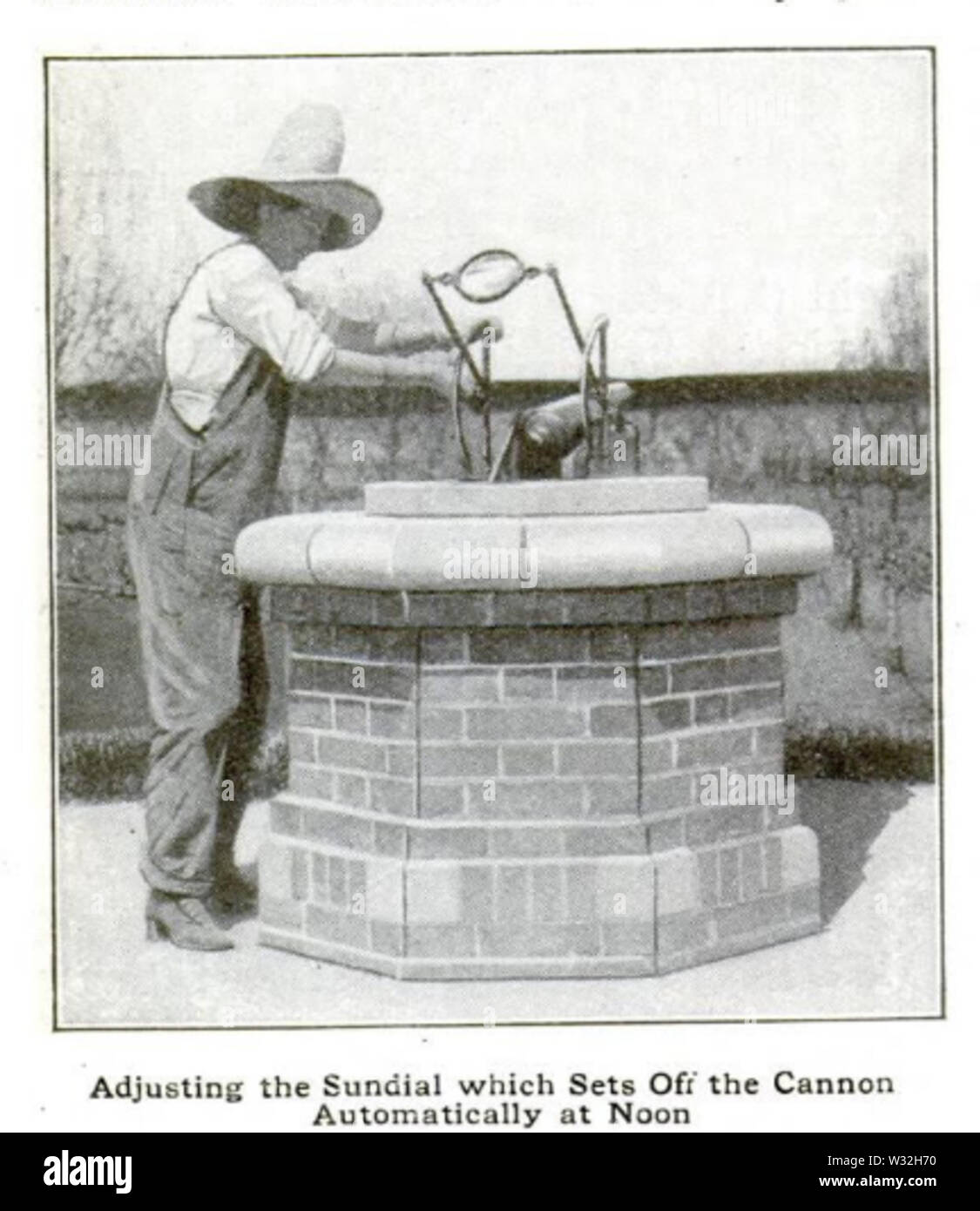 Sundial Cannon Popular Mechanics 1911 Stock Photo - Alamy