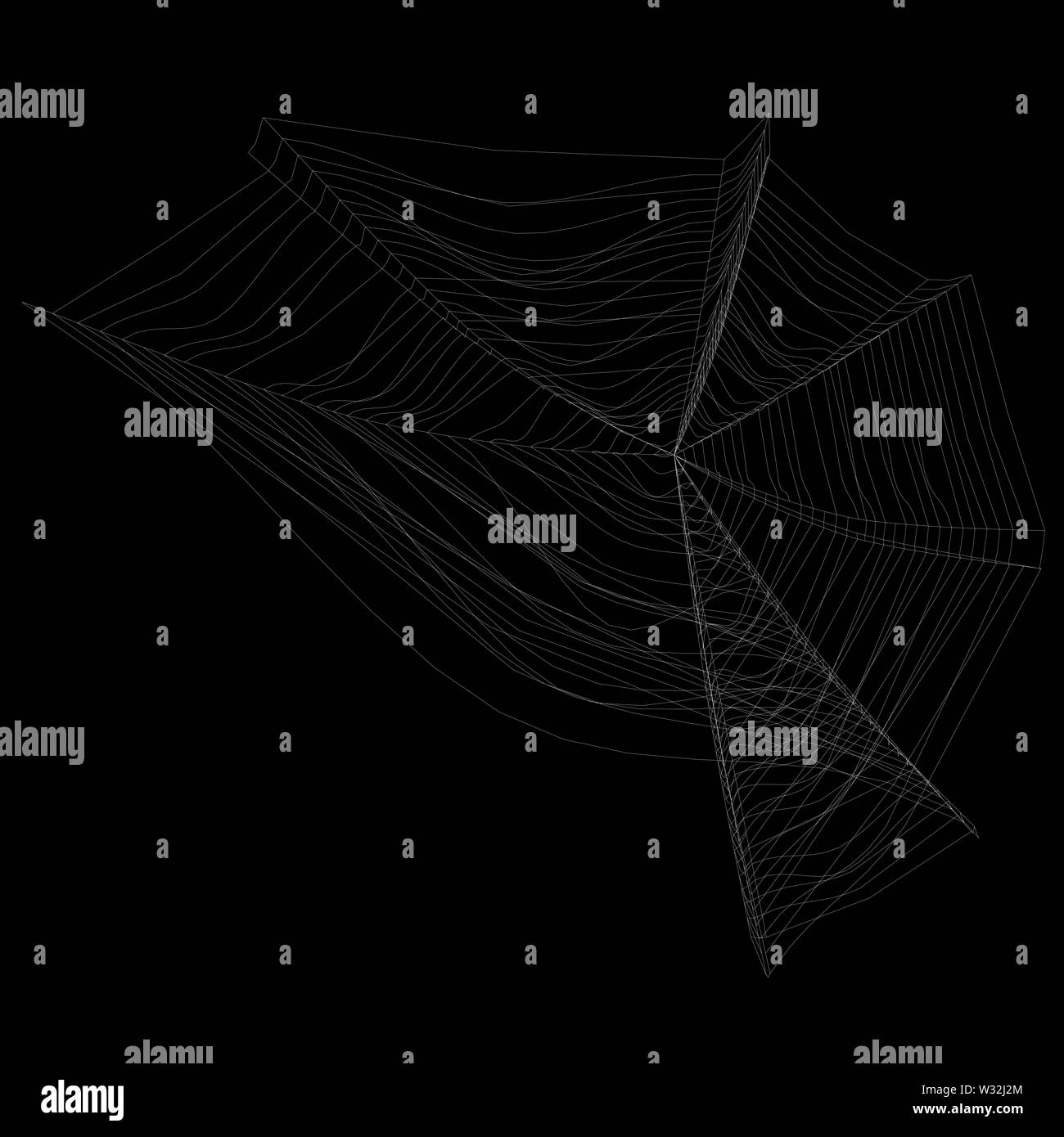 Spider web 3d illustration isolated on the black background Stock Photo ...