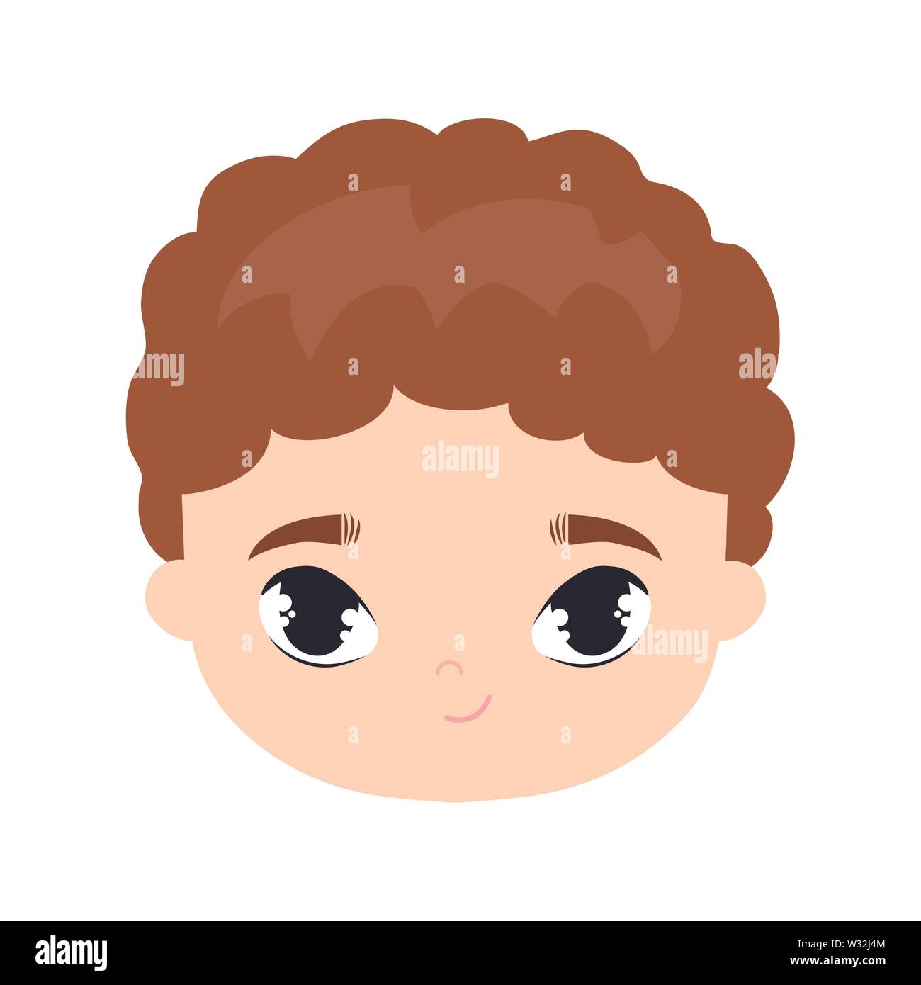 head of cute little boy avatar character vector illustration design ...