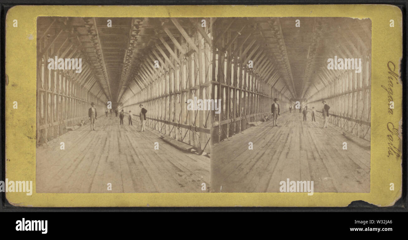 Suspension bridge, interior, from Robert N Dennis collection of ...
