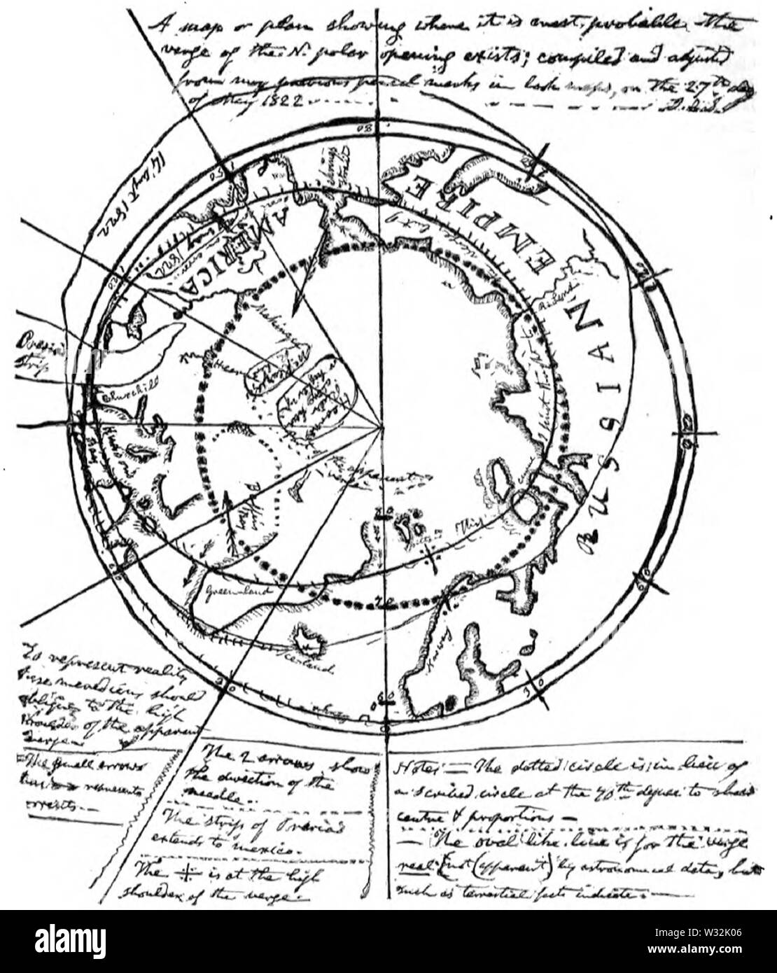 Symmes' Map of the Northern Polar Region Stock Photo - Alamy