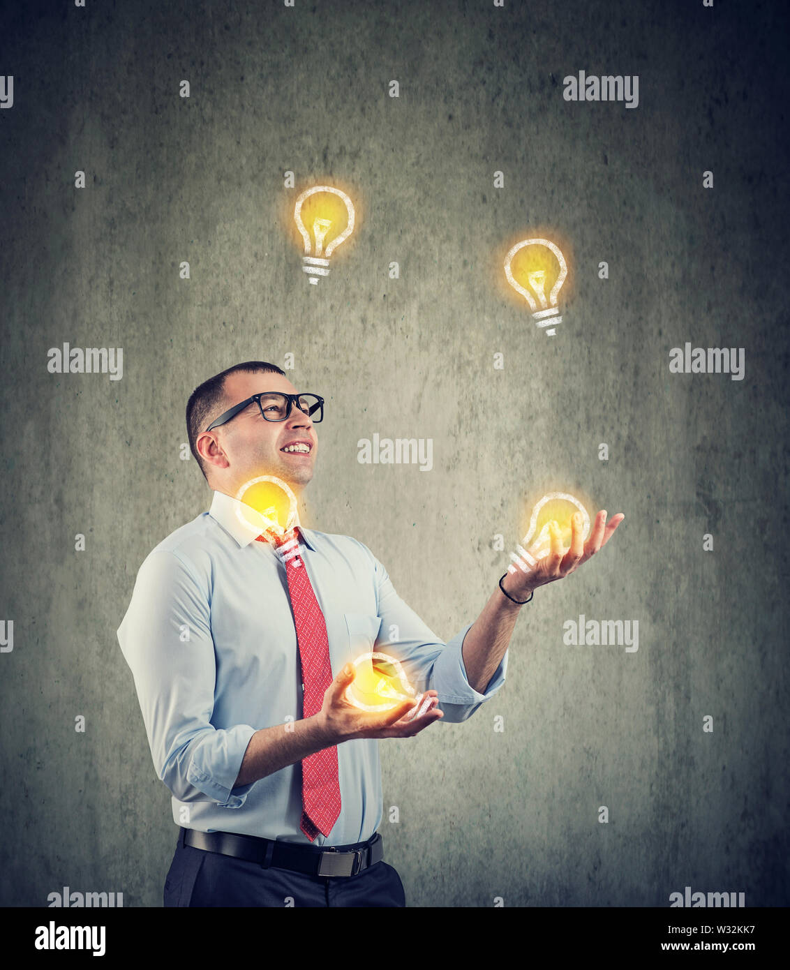 Multitasking employee happy hi-res stock photography and images - Alamy