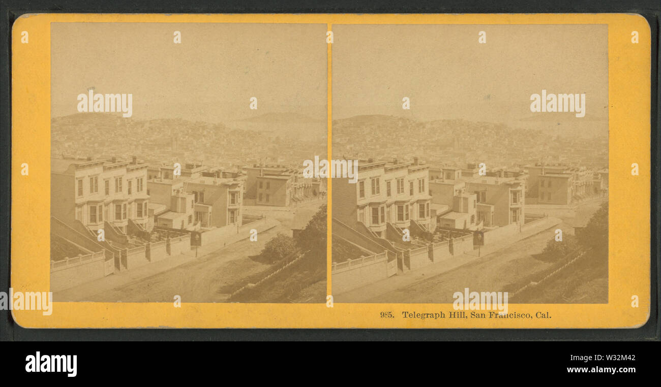 Telegraph Hill, San Francisco, Cal, from Robert N Dennis collection of ...