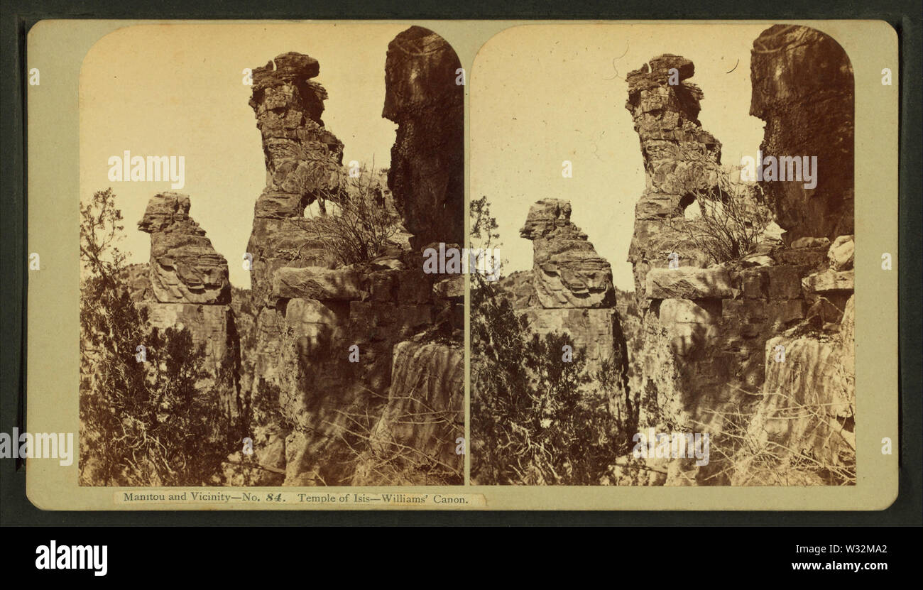 Temple of Isis, Williams Canon, by Thurlow, J, 1831-1878 Stock Photo ...