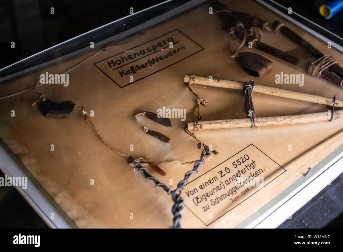 Geneva, Mar 2019, hand-made weapons created by prisoners in jail ...