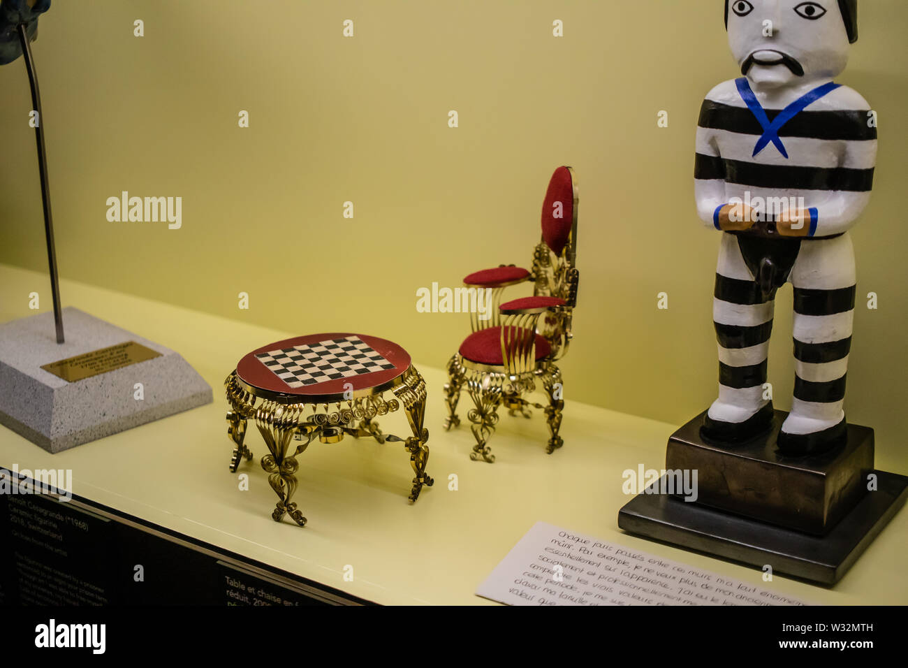 Geneva, March 2019, things created by prisoners in jail, aspects of ...