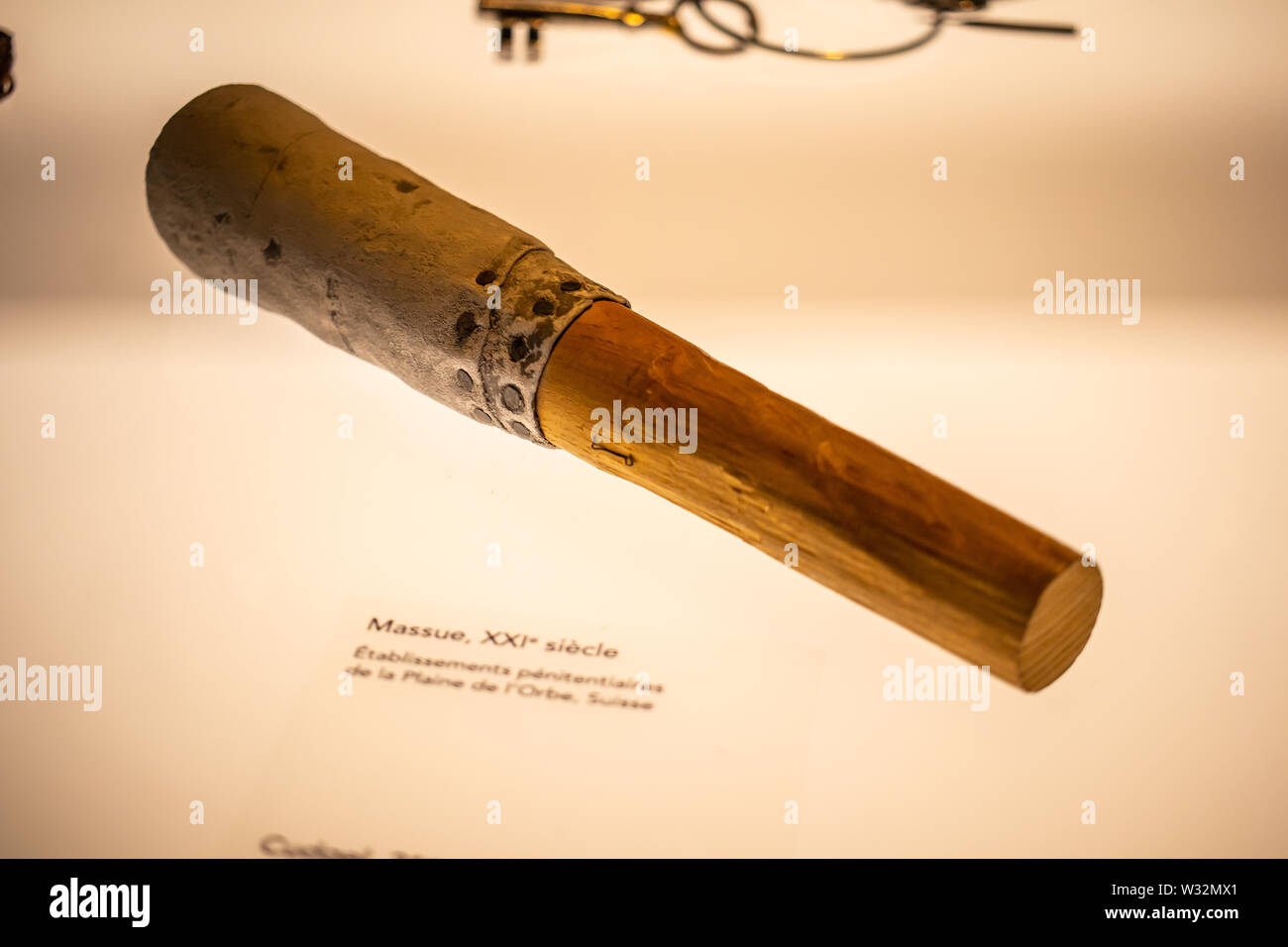 Geneva, Mar 2019, hand-made weapons created by prisoners in jail ...