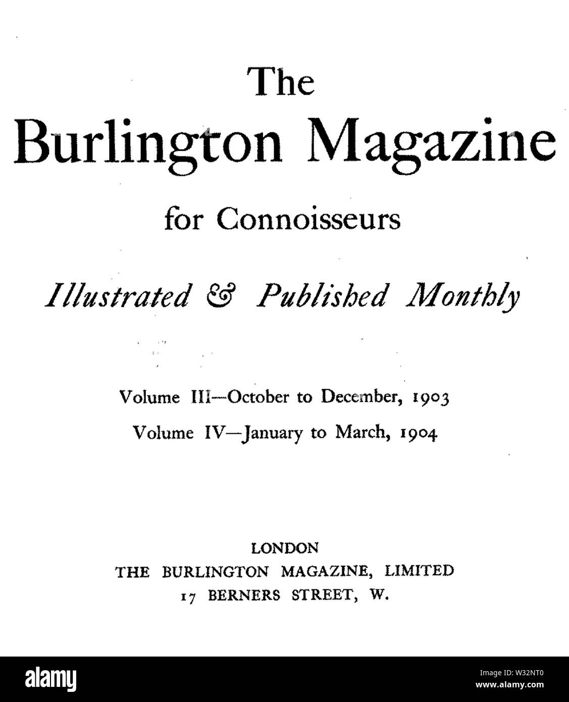 The Burlington Magazine 1903 Stock Photo - Alamy
