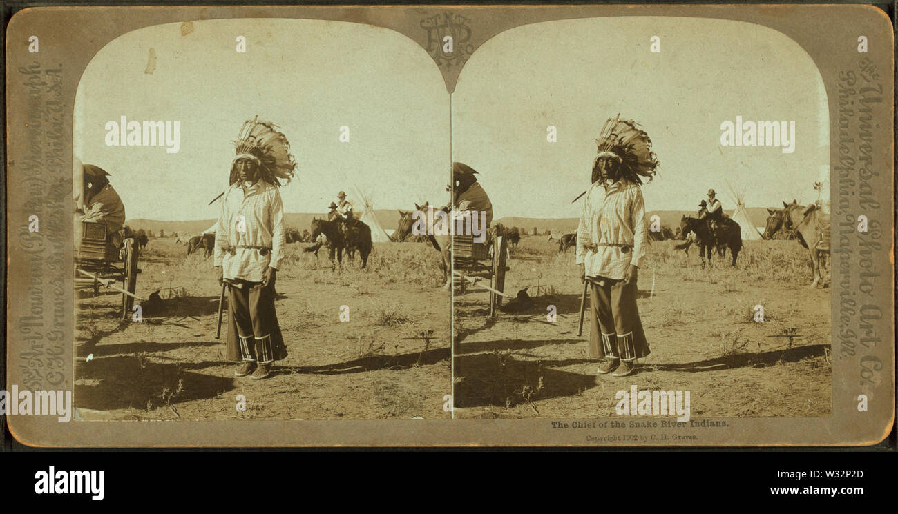 The Chief of the Snake River Indians, by Universal Photo Art Co Stock ...