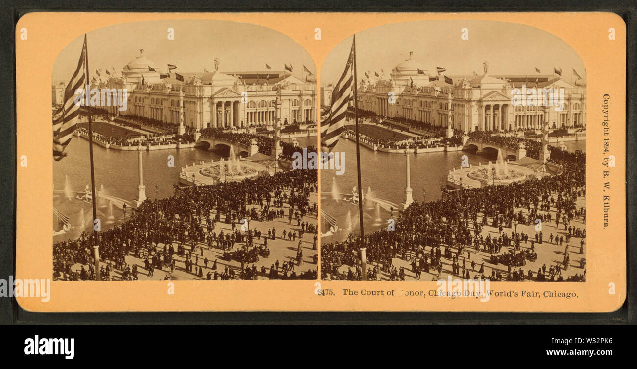 The Court of Honor, Chicago Day, World's Fair, Chicago, by Kilburn, B W ...