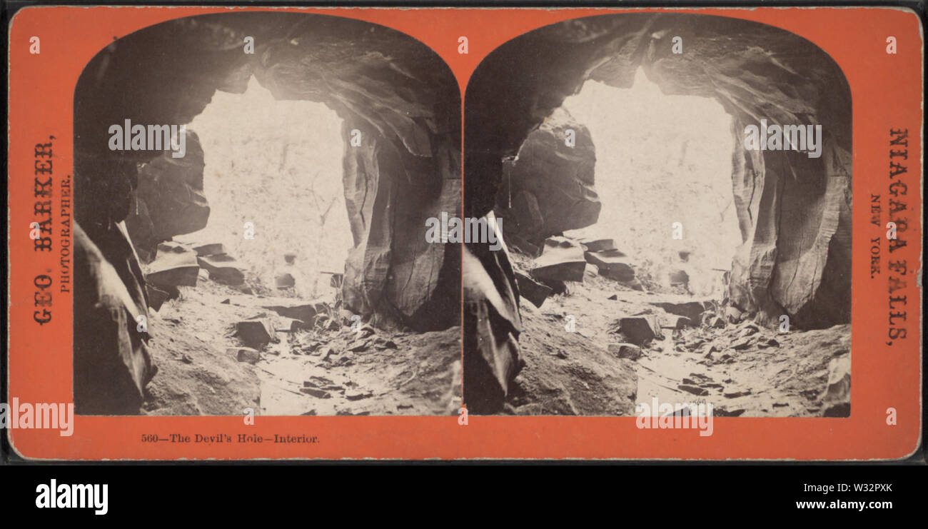 The Devil's Hole, interior, by Barker, George, 1844-1894 Stock Photo ...