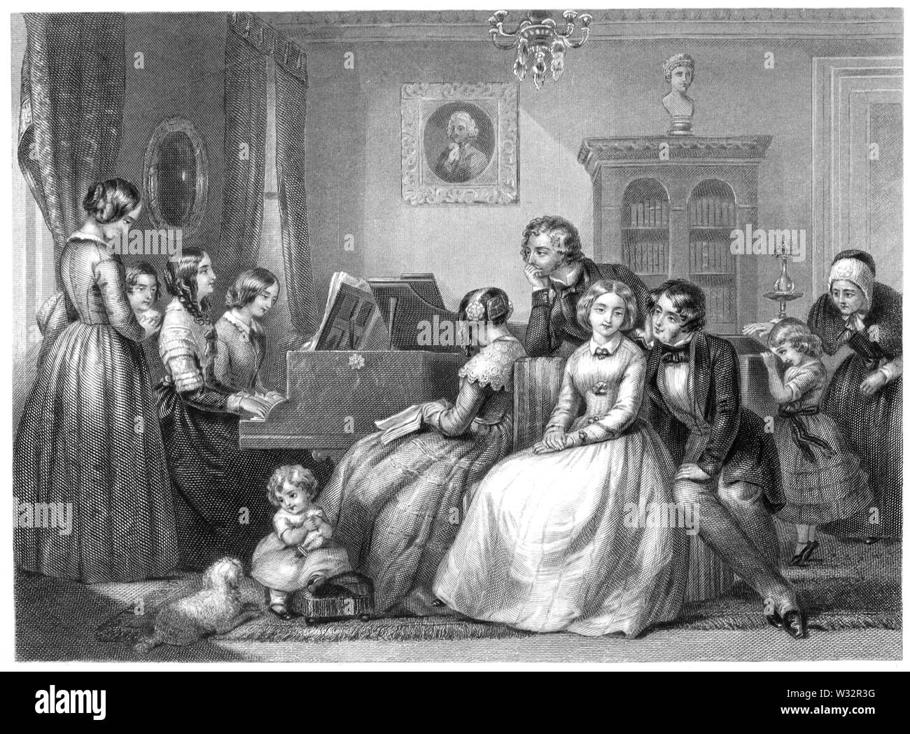 The Duet, Godey’s, January 1863 Stock Photo - Alamy